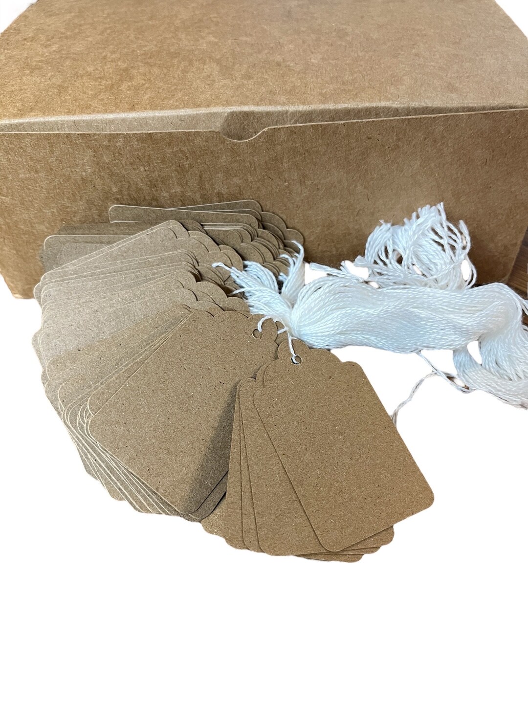 Large Kraft Tags With White Strings Attached - Boxes of 1000 ...