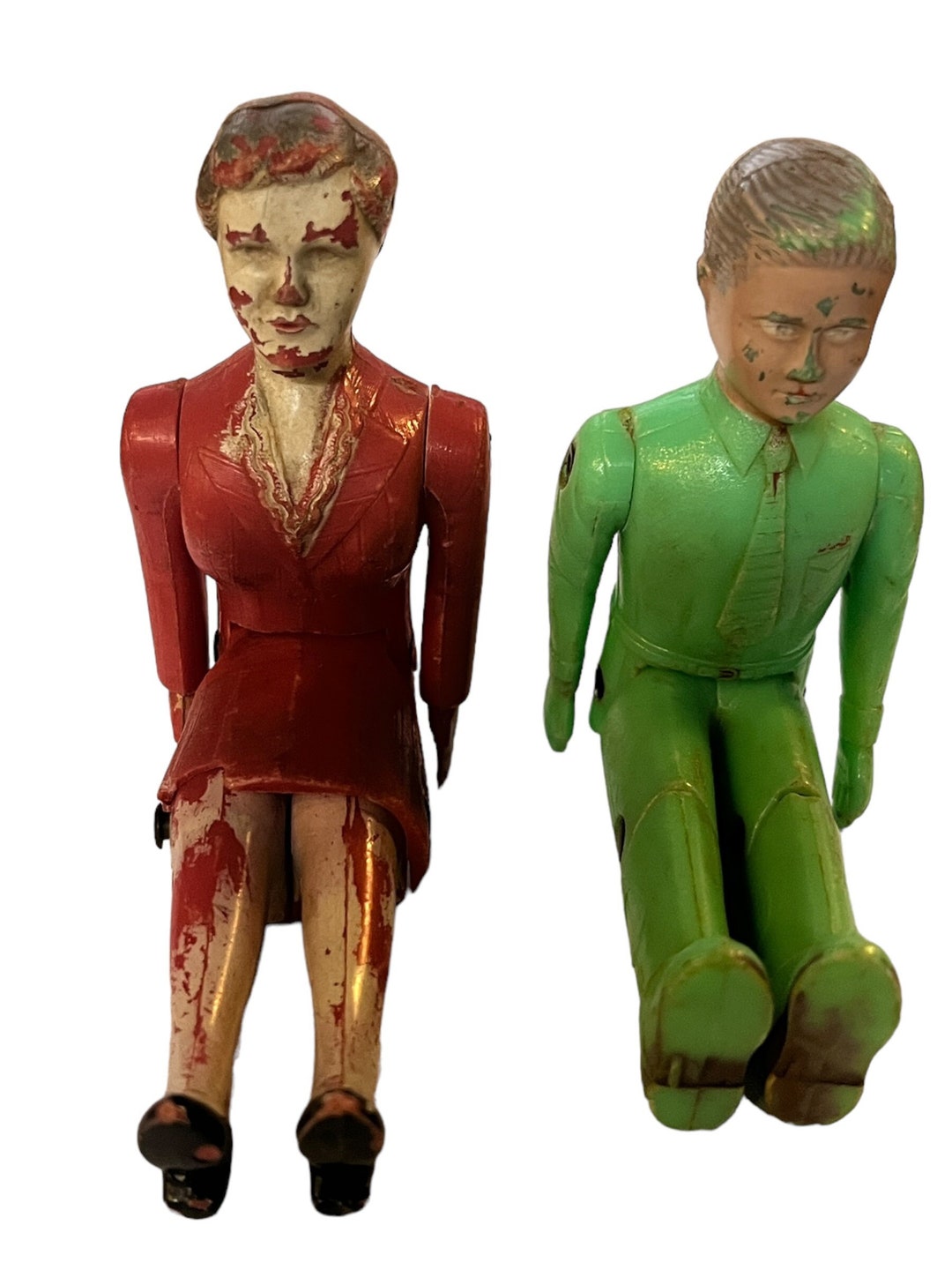 Vintage 1950s Renwal Dollhouse Figures: Mother & Father Action Figures ...