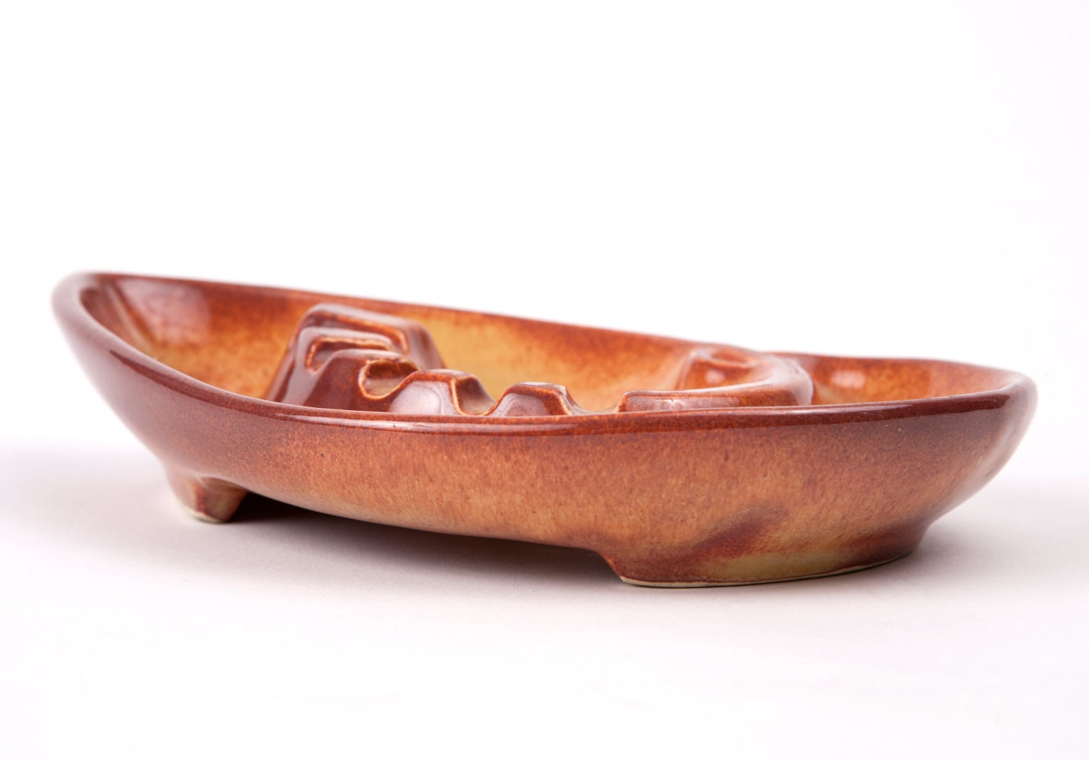 Mccoy Ceramic Spiral Autumn Hued Ashtray - Etsy