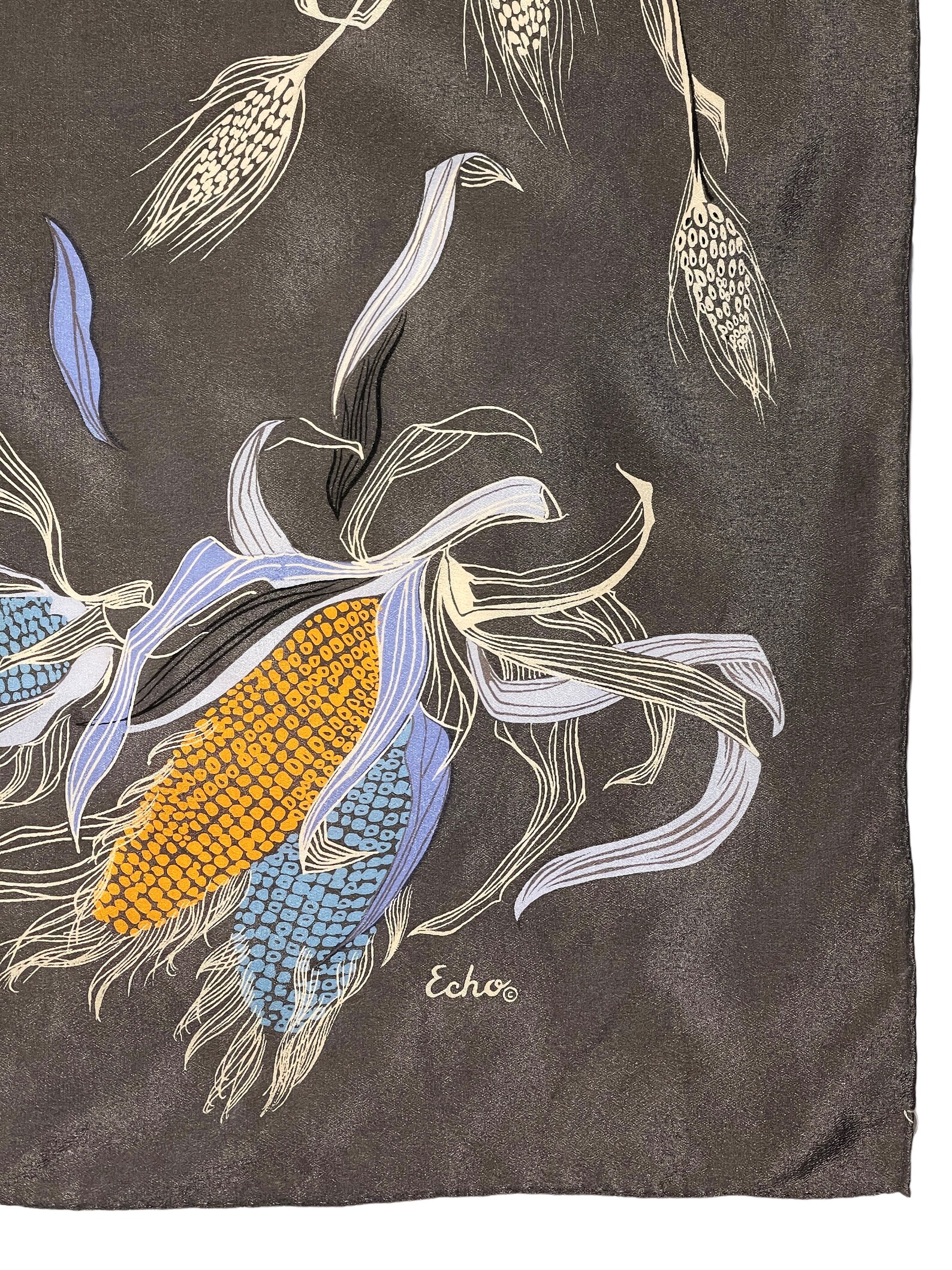 Nouveau Corn Print Silk Echo Scarf Japan - Etsy