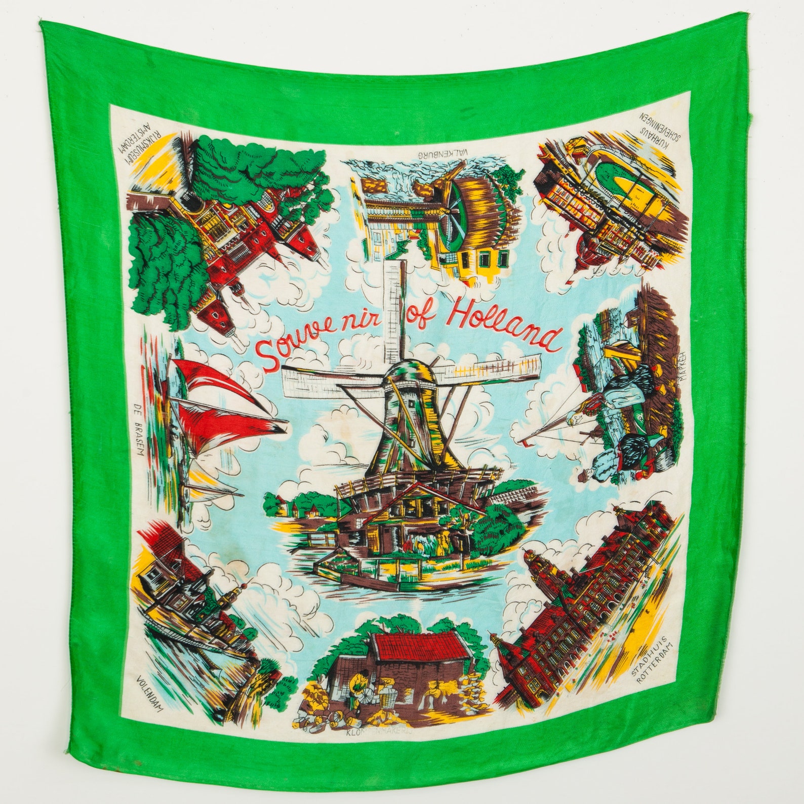 Vintage Holland Windmill Print Tourism Scarf - Etsy