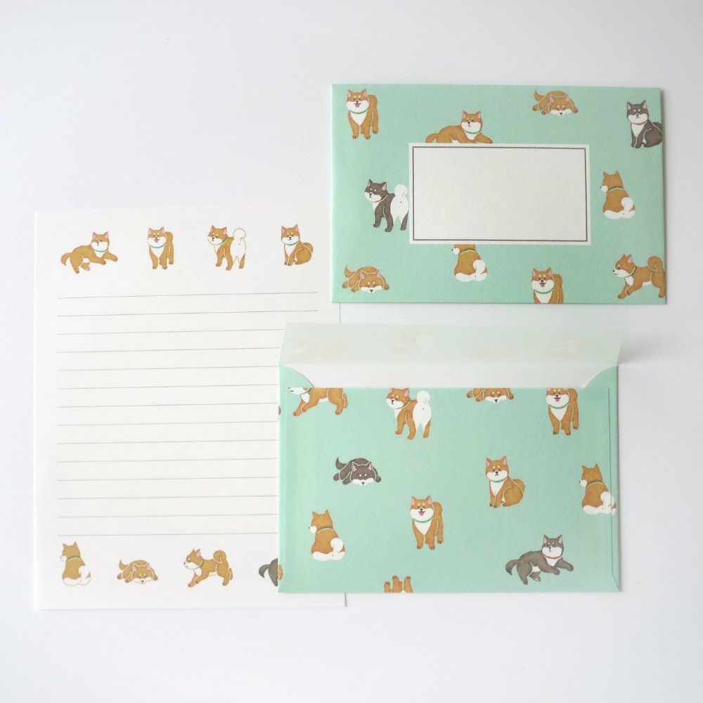 Japanese Shiba Inu Washi Letter Writing Set | Washi Paper, Shiba Dog ...