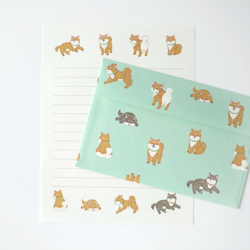Japanese Shiba Inu Washi Letter Writing Set | Washi Paper, Shiba Dog ...
