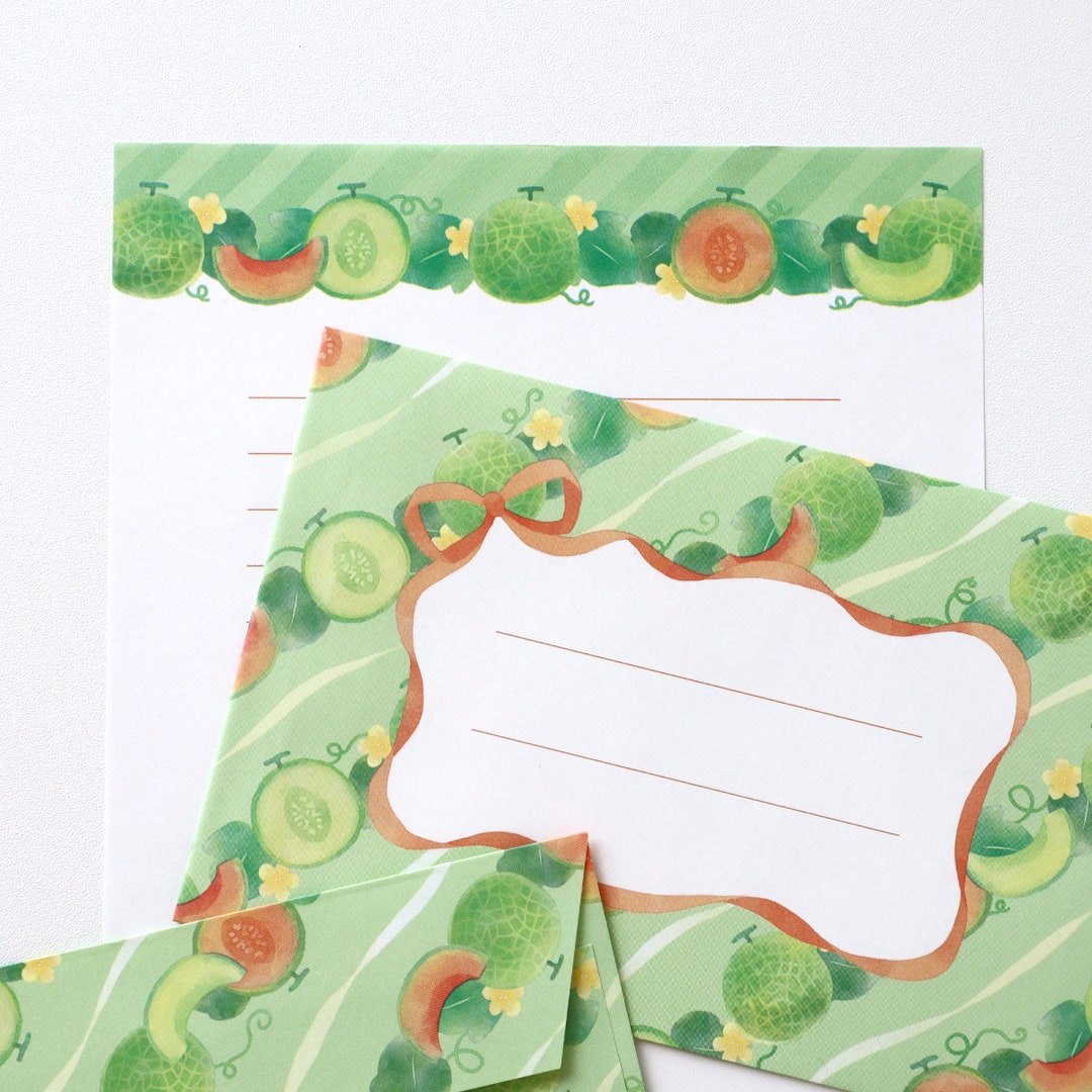 Japanese Melon Fruit Letter Writing Set | Made in Japan, Paper, Kawaii ...
