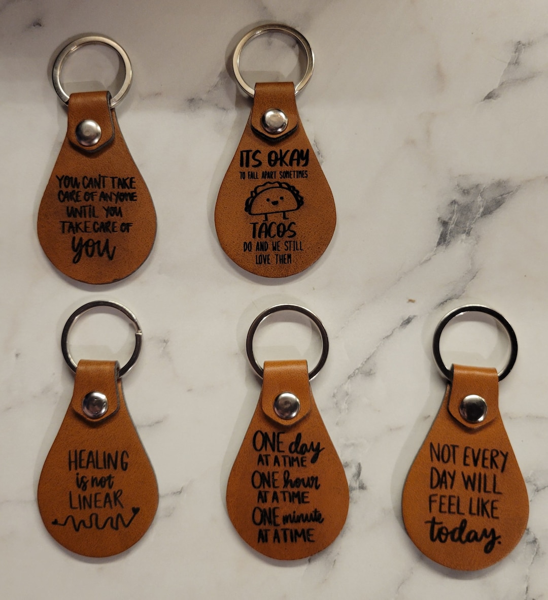 Mental Health Quotes - Leather Keychains - Etsy