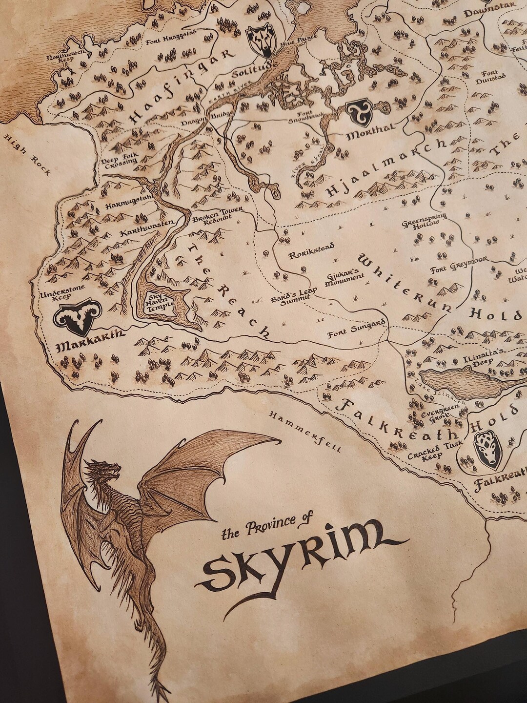 Dragon Map (skyrim Fan Art) - Fine Art Print - Etsy UK
