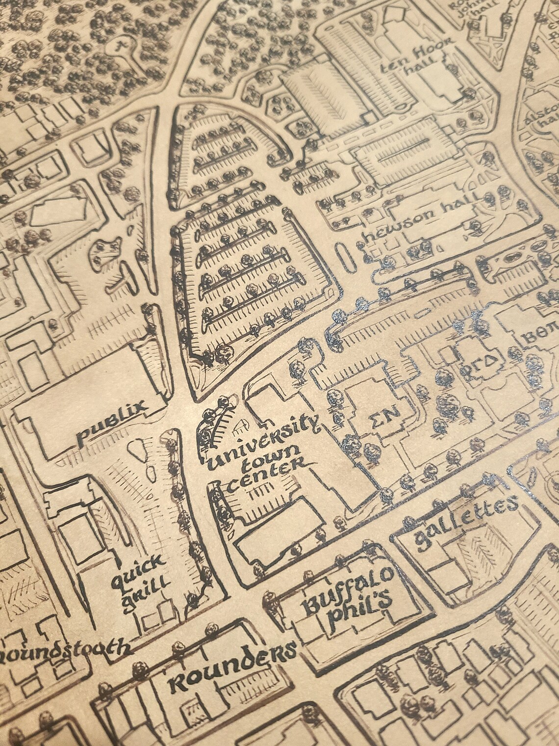 The University of Alabama Campus Map - Fine Art Print - Etsy