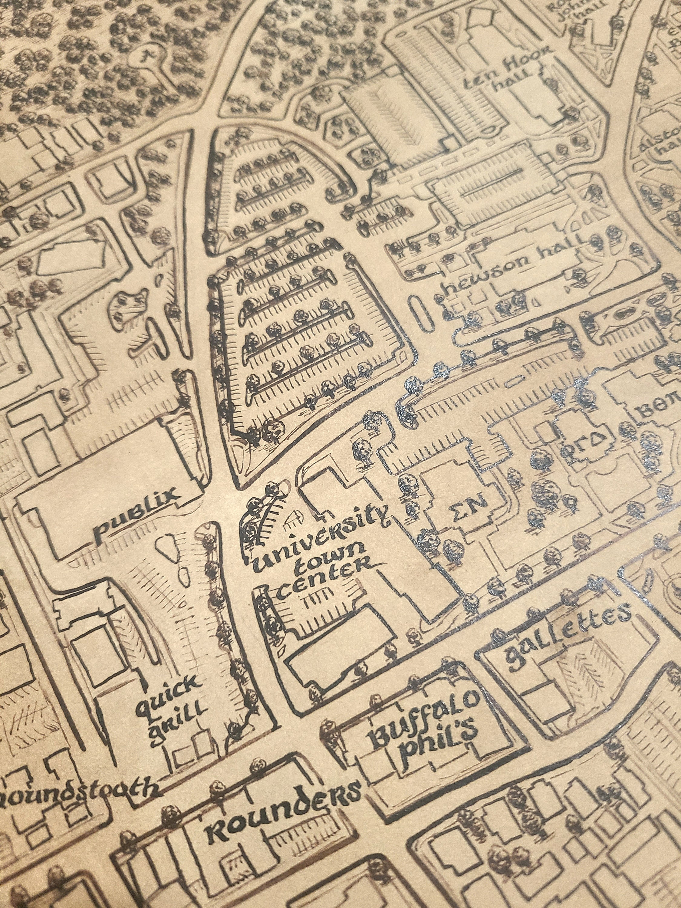 The University of Alabama Campus Map - Fine Art Print - Etsy