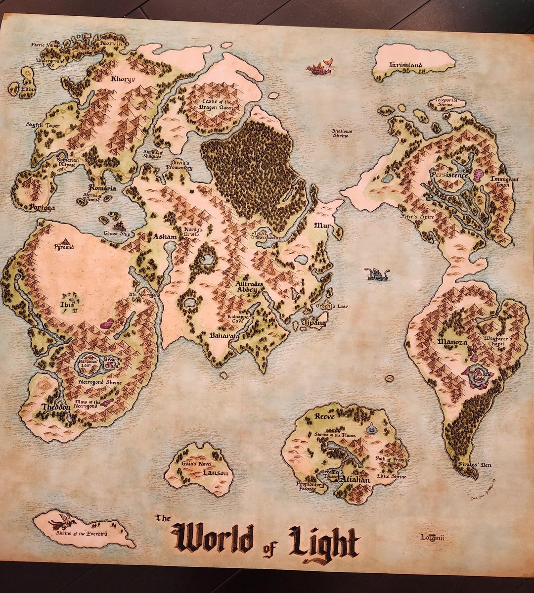 Dragon Quest 3 Map Print - Hand-drawn Fanart - Etsy