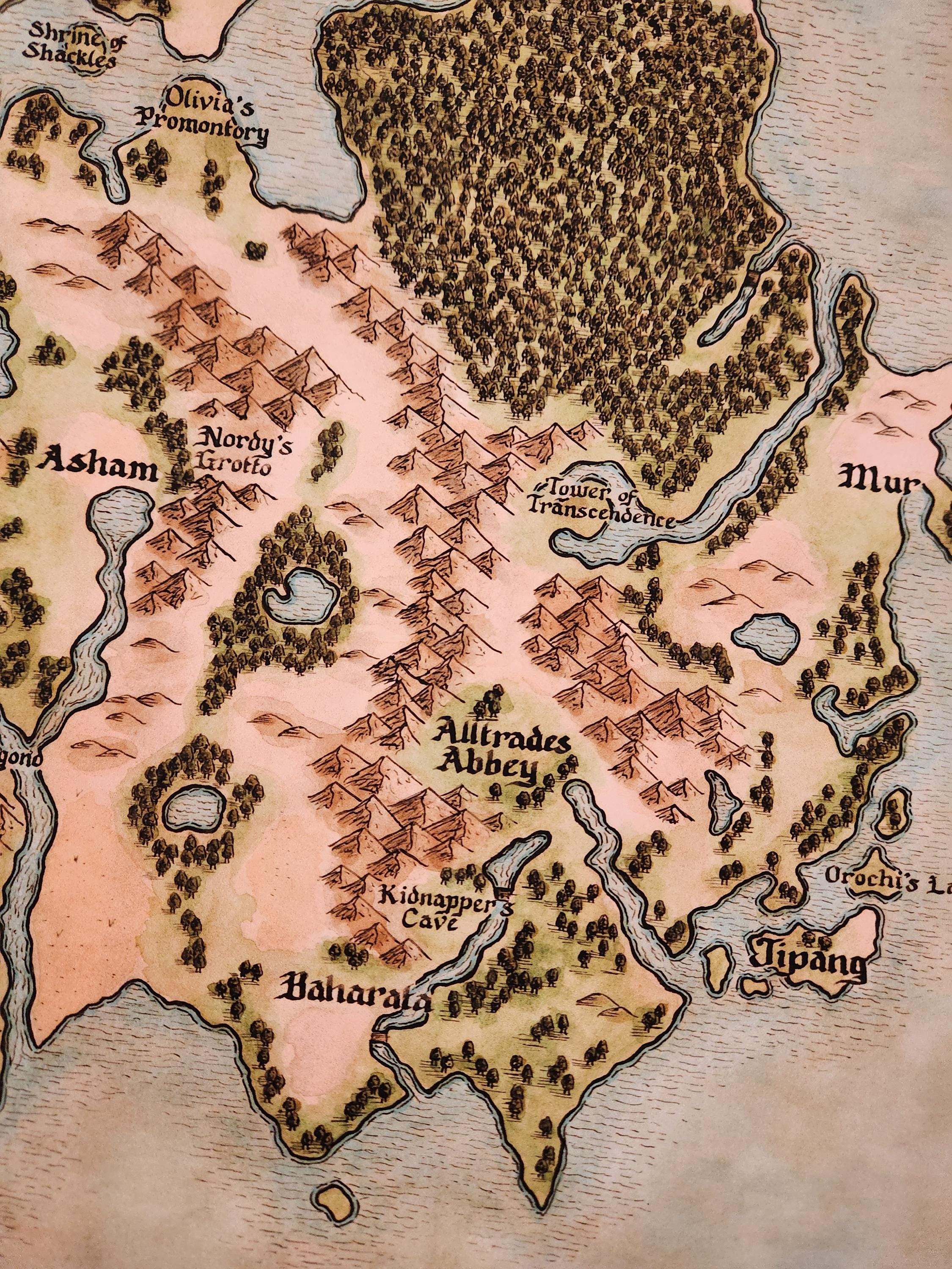 Dragon Quest 3 Map Print - Hand-drawn Fanart - Etsy