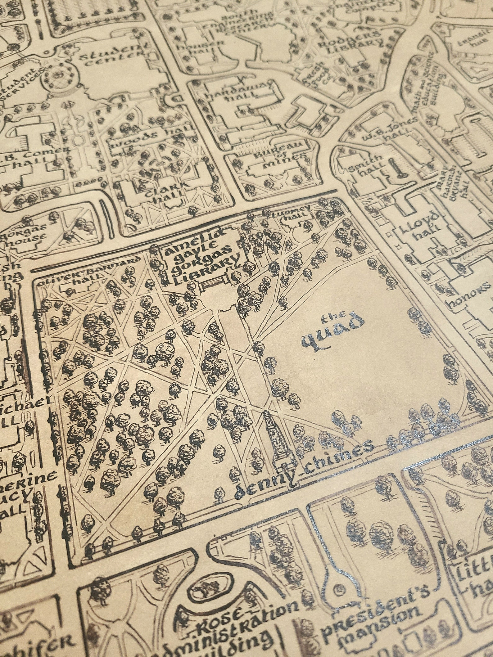 The University of Alabama Campus Map - Fine Art Print - Etsy