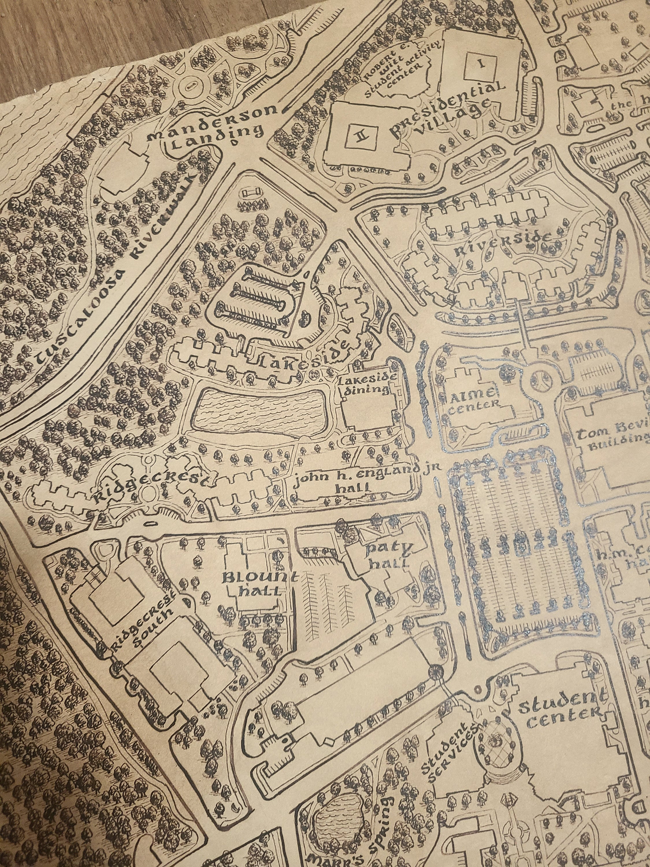 The University of Alabama Campus Map - Fine Art Print - Etsy