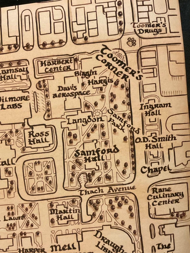 Auburn University Campus Map - Fine Art Print - Etsy