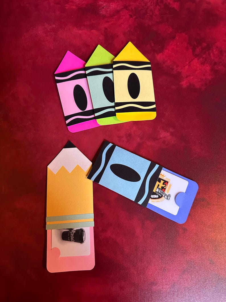 Pencil and Crayon Gift Card Holder, Gifts for Teachers - Etsy