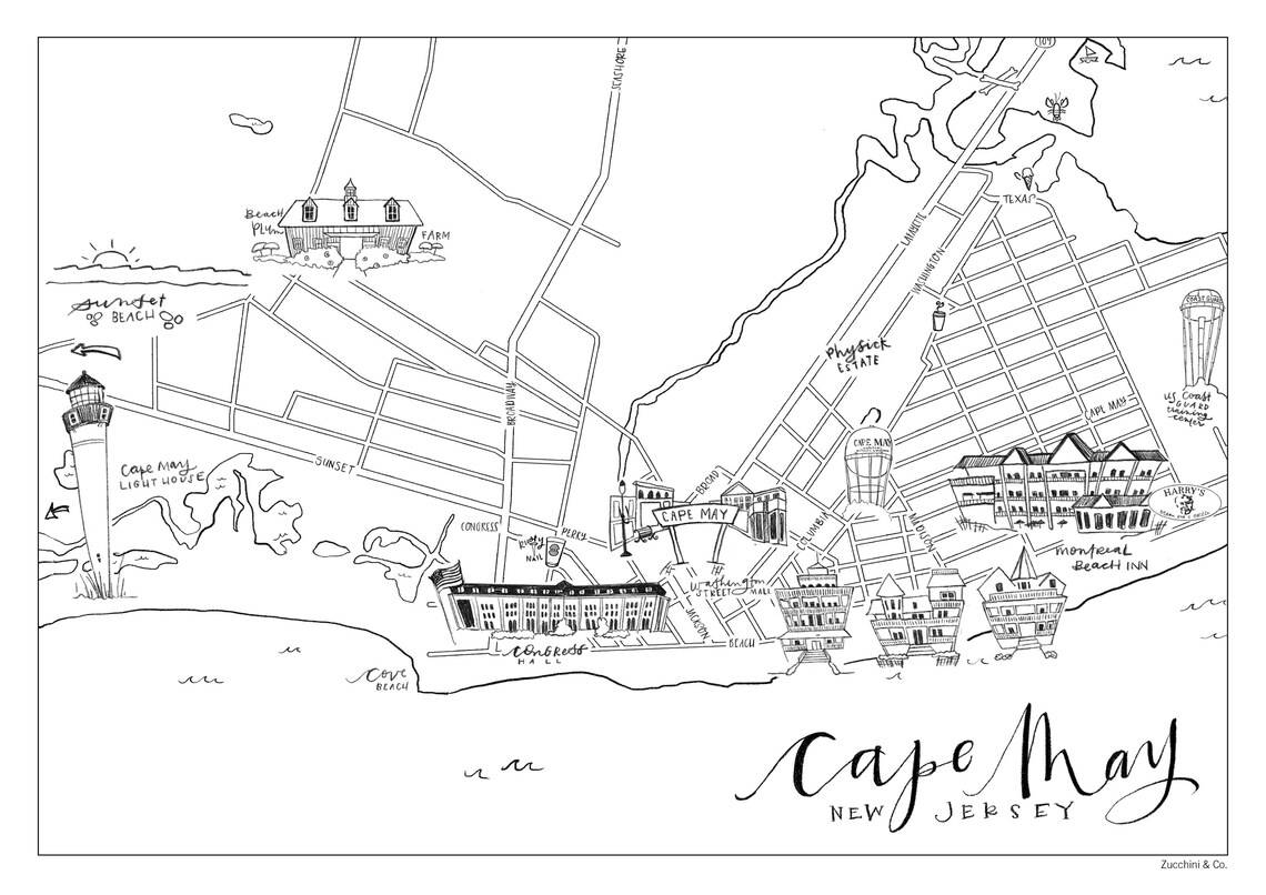 Cape May Map Digital Download PDF - Etsy España
