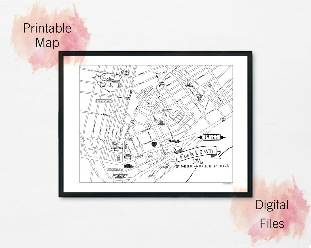 Fishtown Philadelphia Map - Digital Download PDF - Etsy