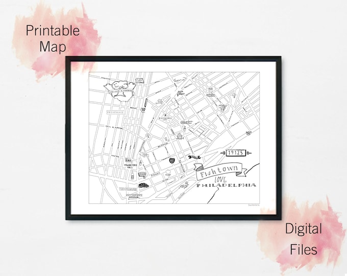 Fishtown Philadelphia Map Digital Download PDF - Etsy