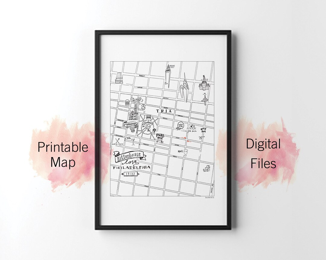 Rittenhouse Philadelphia Map - Digital Download PDF - Etsy