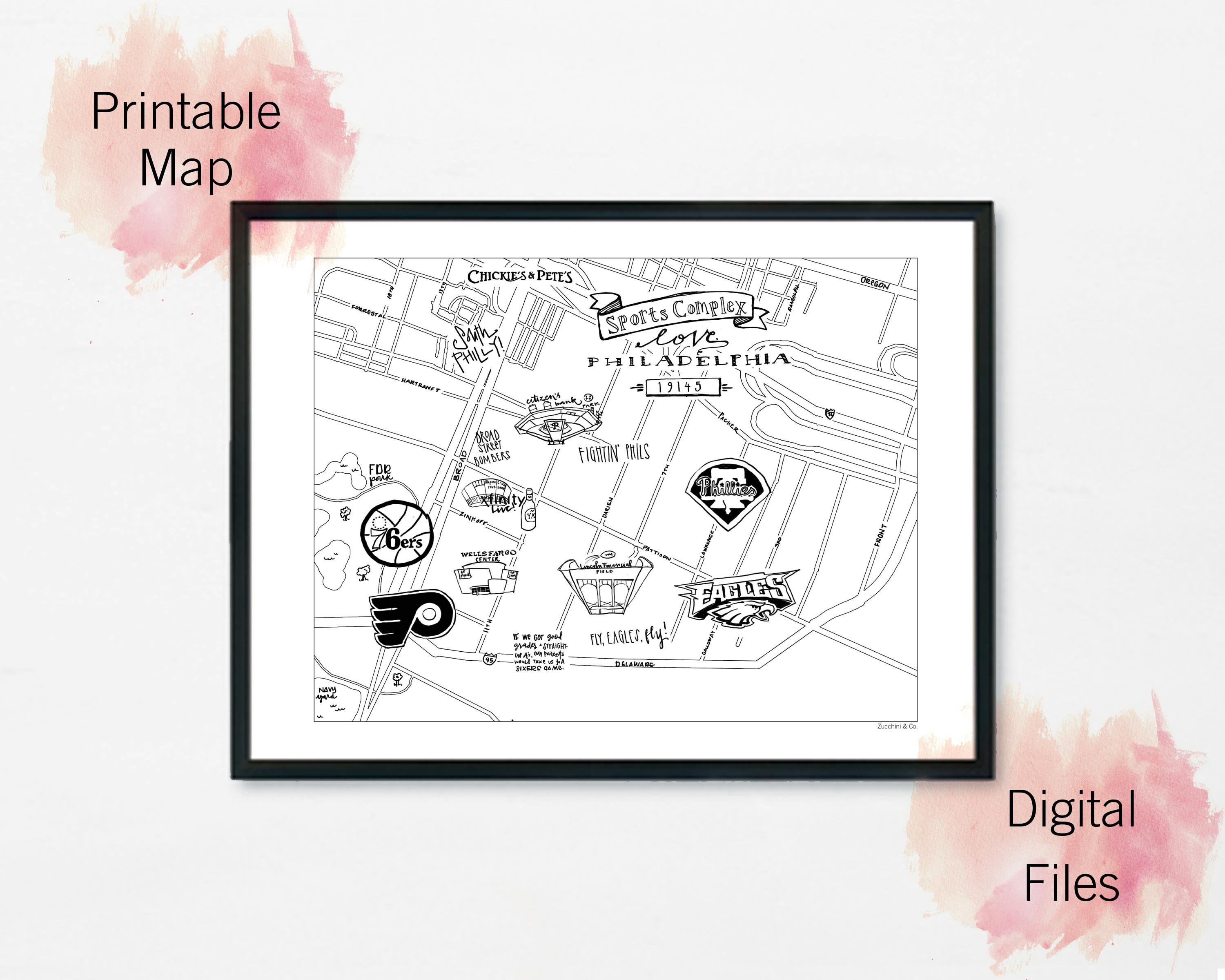Sports Complex Philadelphia Map - Digital Download PDF - Etsy