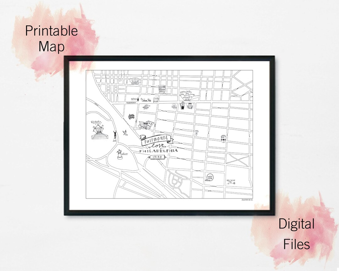 Fairmount/art Museum Philadelphia Map - Digital Download PDF - Etsy