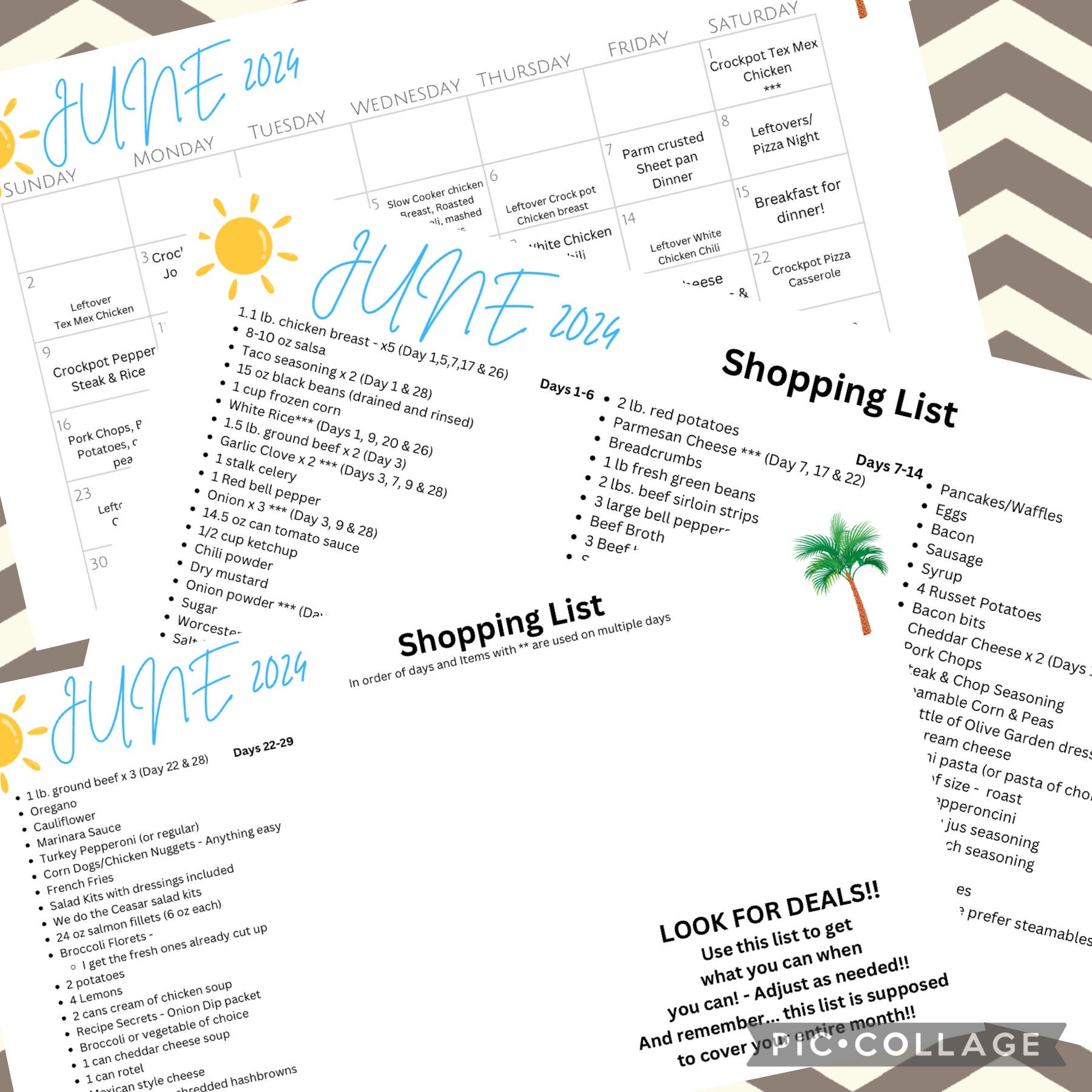 FULL June Menu Easy to Make Meals Shopping List Recipes - Etsy