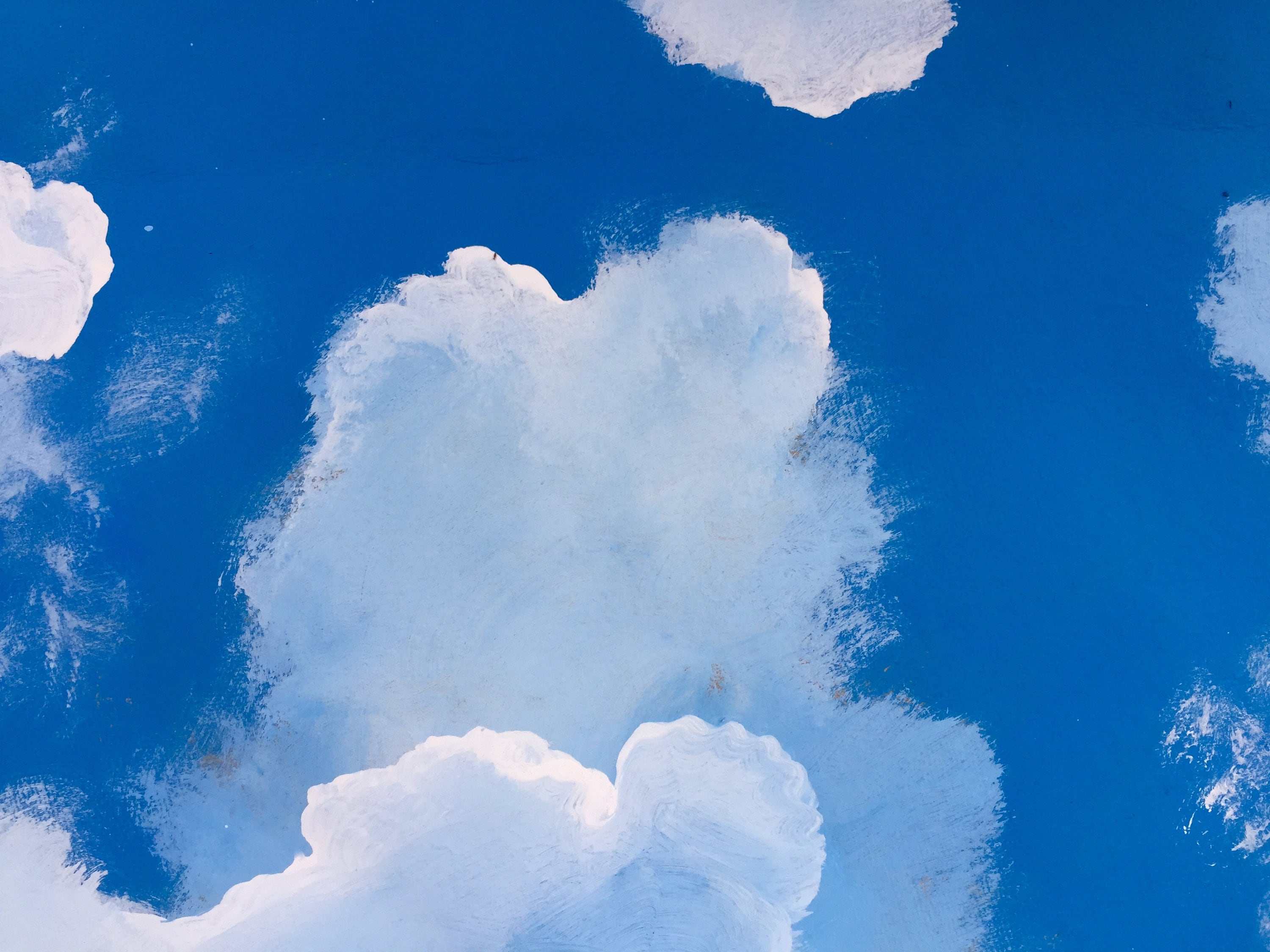 Cloudy Blue Sky. Large, Original Painting Mixed, Media on Artisan ...