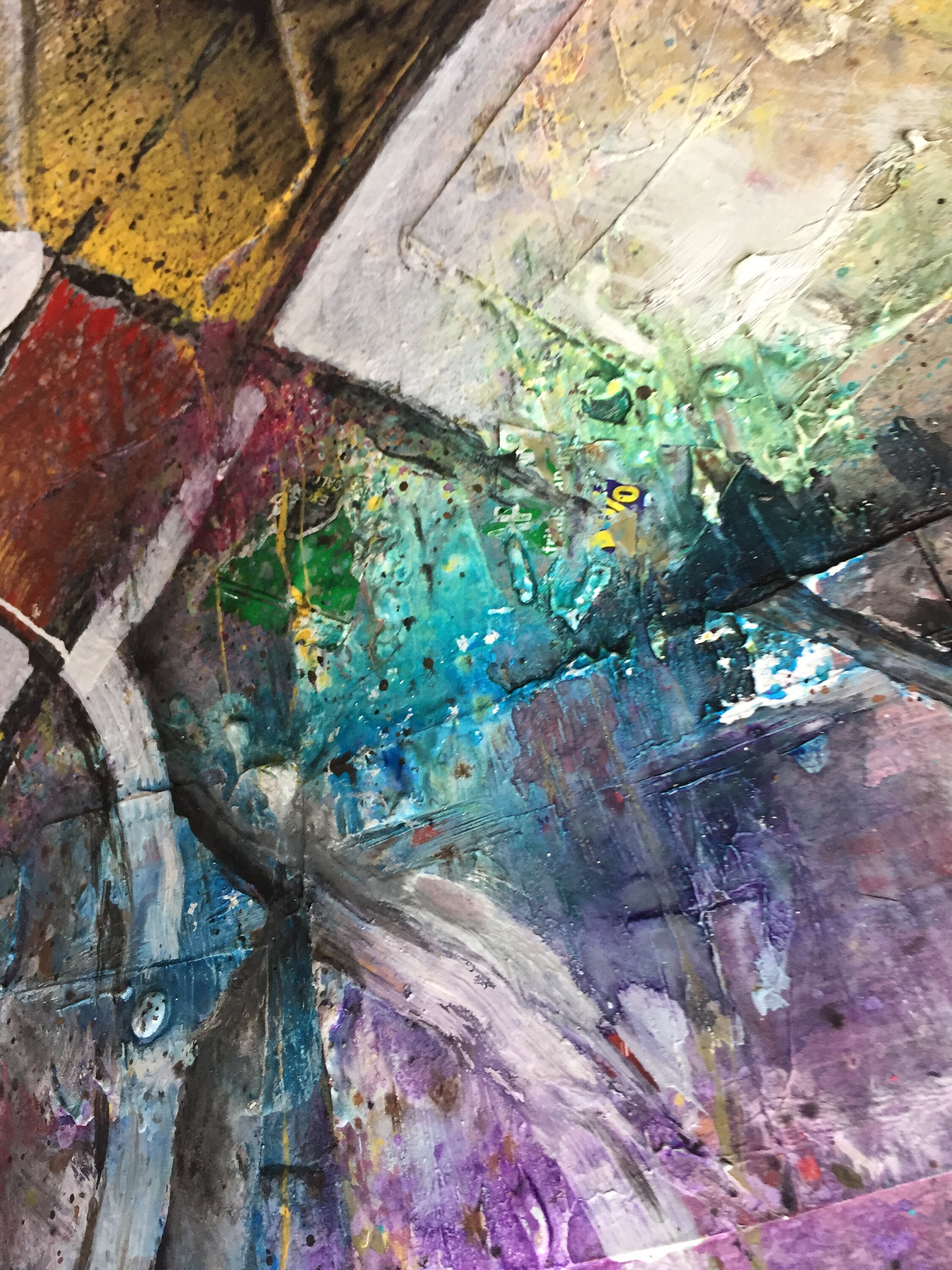 Big Abstract Painting, Mixed Media on Artisan, Handmade, Thick, Paper ...