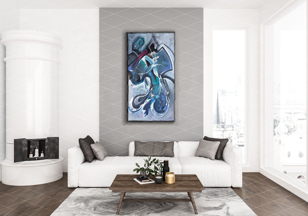 Original, Big, Mixed Media Painting on Artisan, Handmade, Thick, Paper ...
