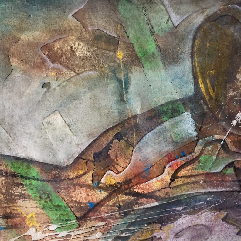 Original, Large, Abstract Improvisation 6, Mixed Media Painting on ...