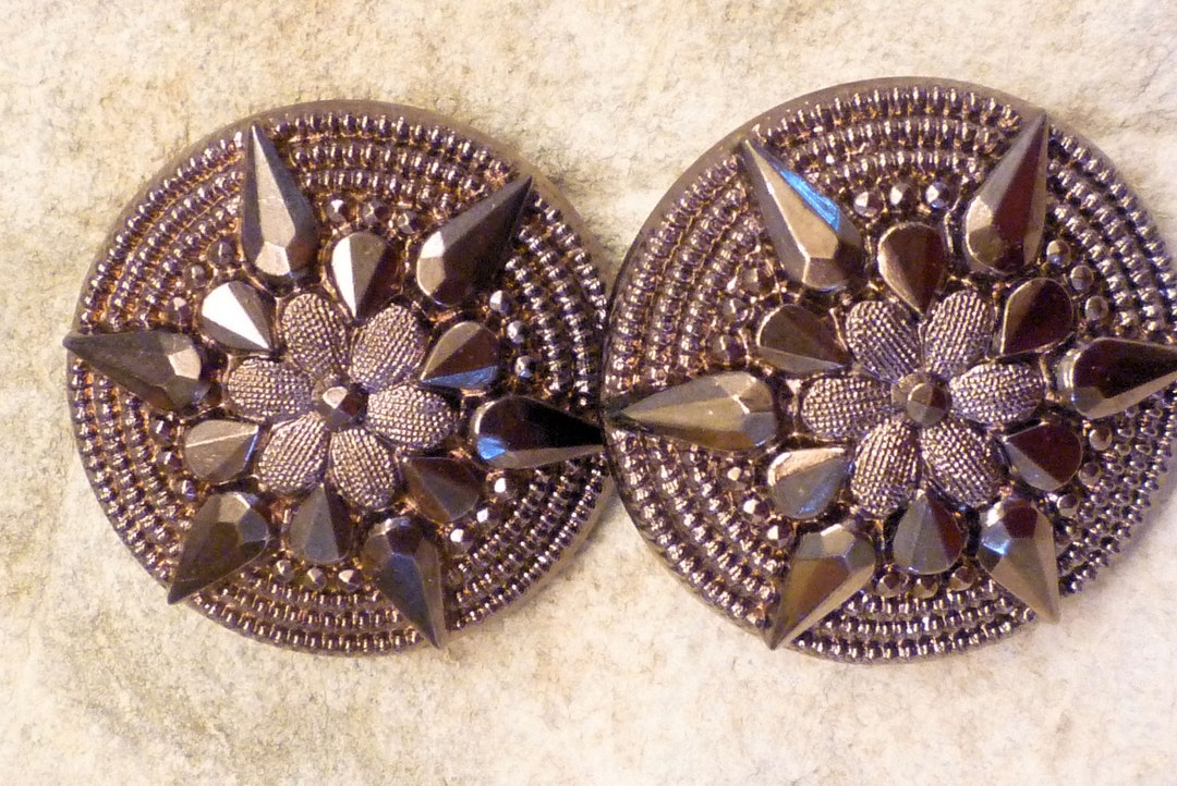 Deep Purple Vintage Glass Buttons - Etsy