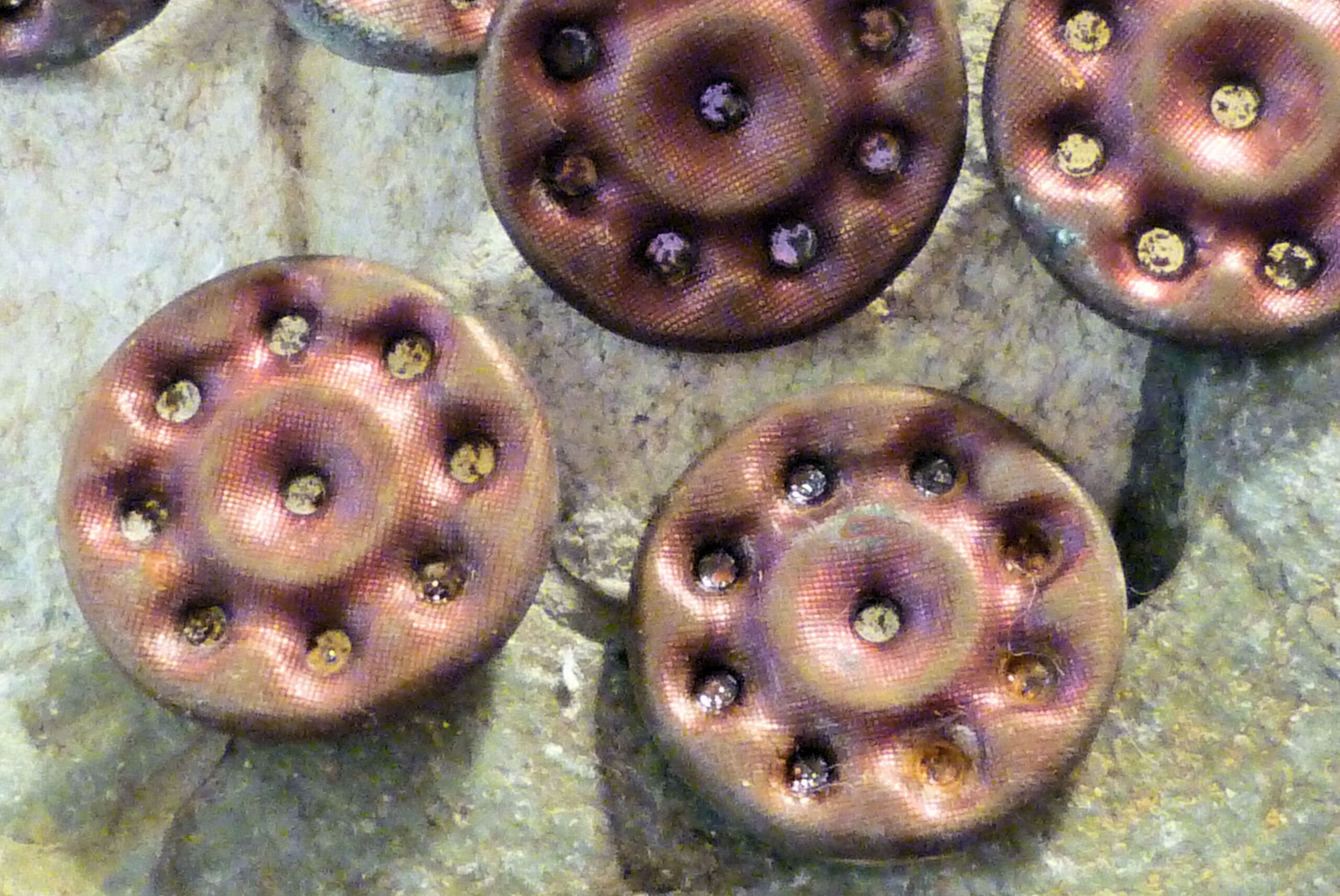 Thirteen Reddish Metal Mirror Back Buttons - Etsy España