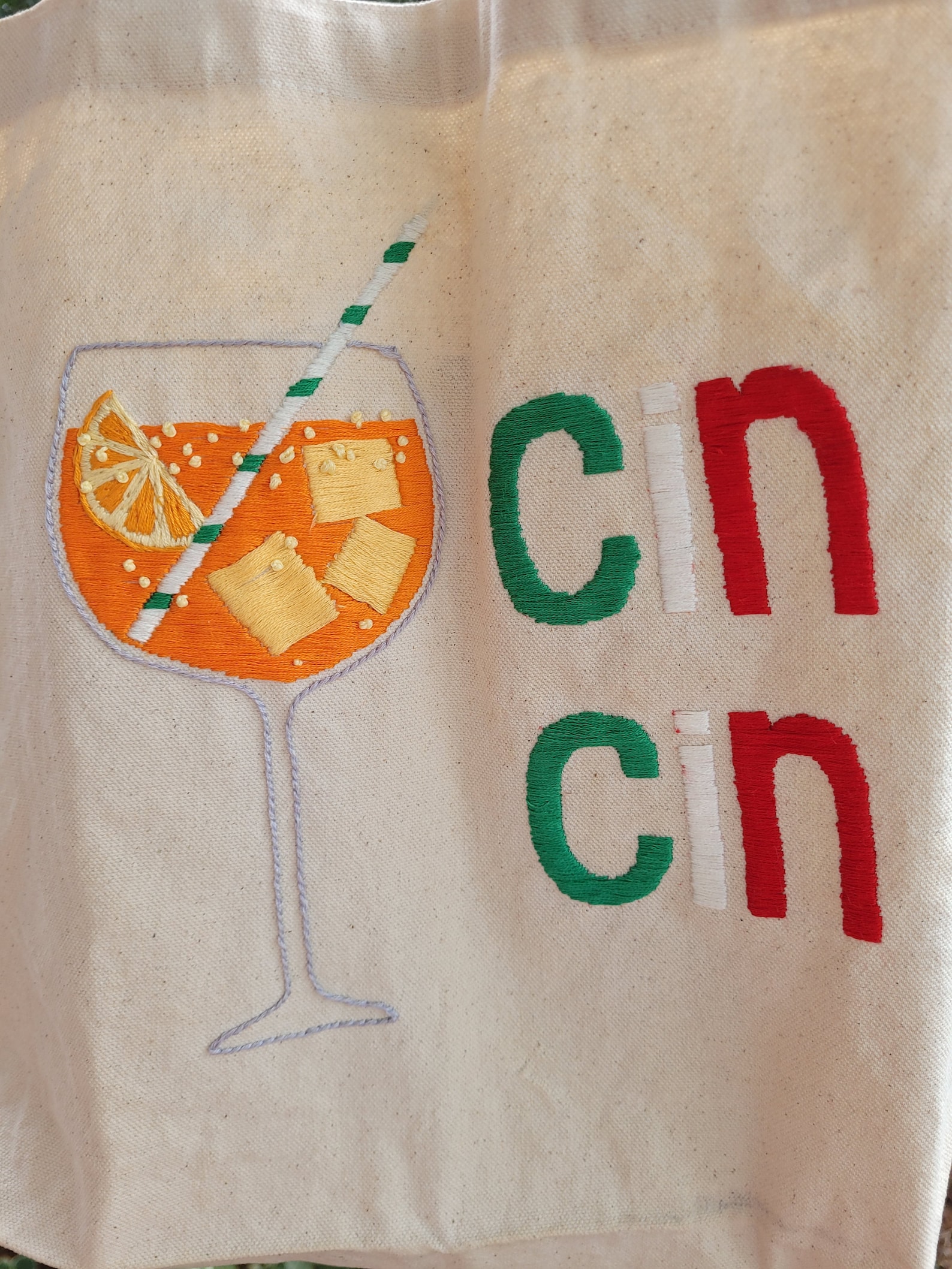 Aperol Spritz Summer Embroidered Tote Bag - Etsy