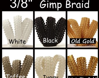 5 Yards 3/8 Gold Gimp Braided Trim Gimp Braid Braided | Etsy