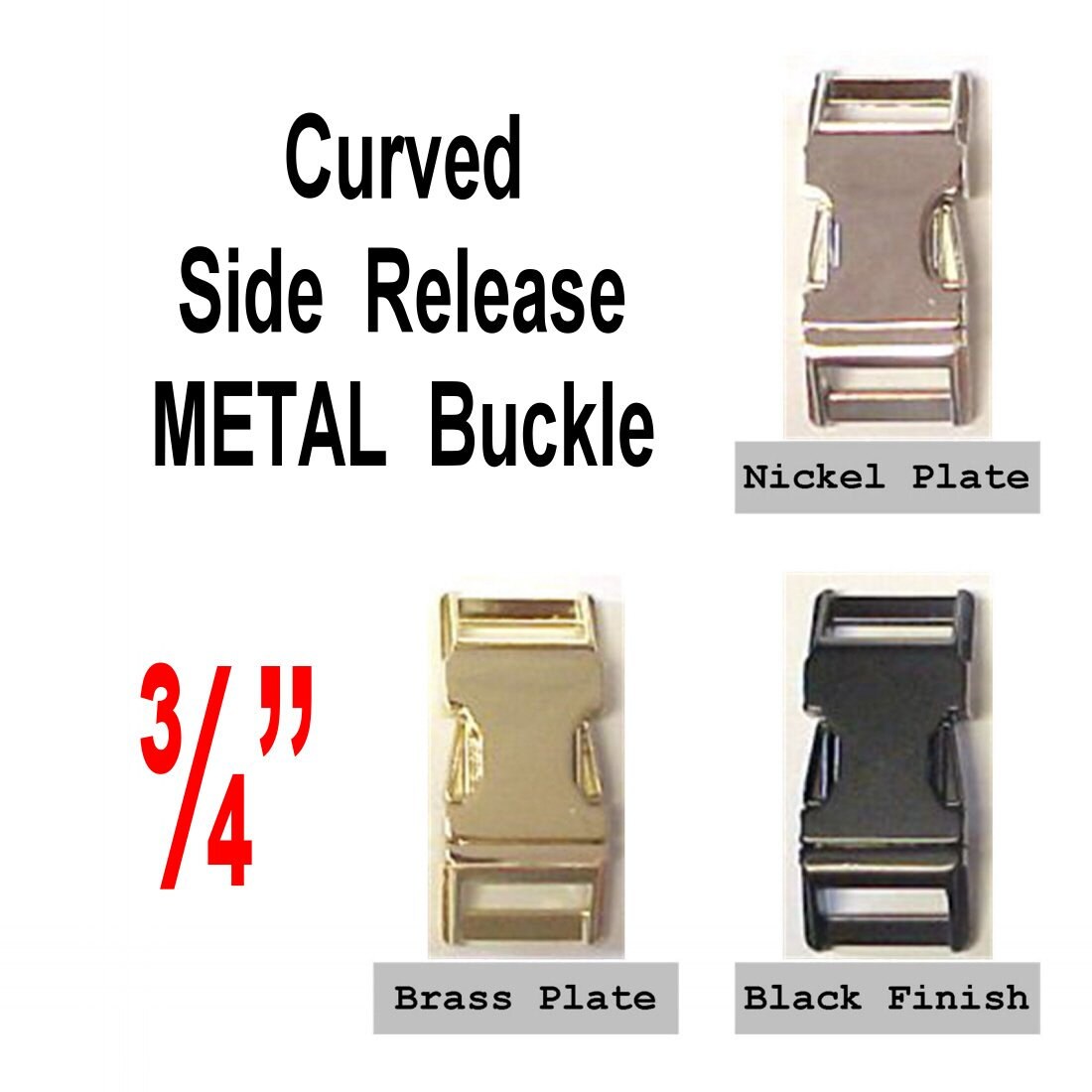 4 BUCKLES 3/4 METAL Curved Side Release Strap | Etsy