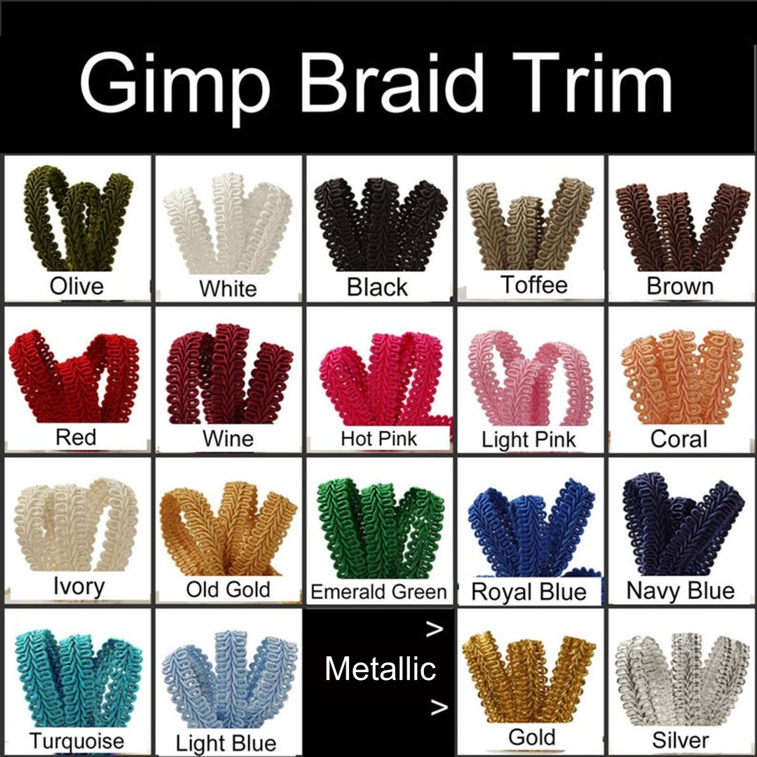 10 Yard Reel - Gimp Braid Trim, Your Choice of Color - Etsy