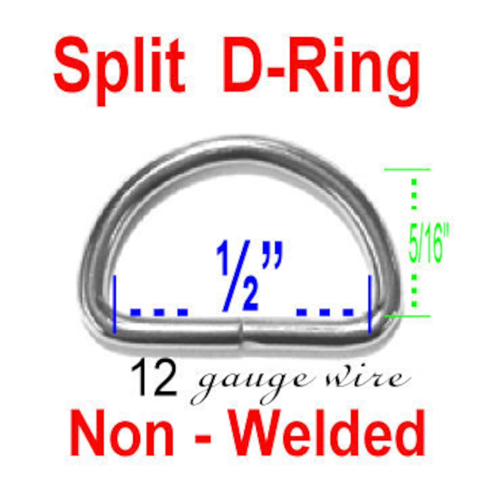 50 PIECES 1/2 Split D Rings 1/2 Inch 12.7mm 12 | Etsy