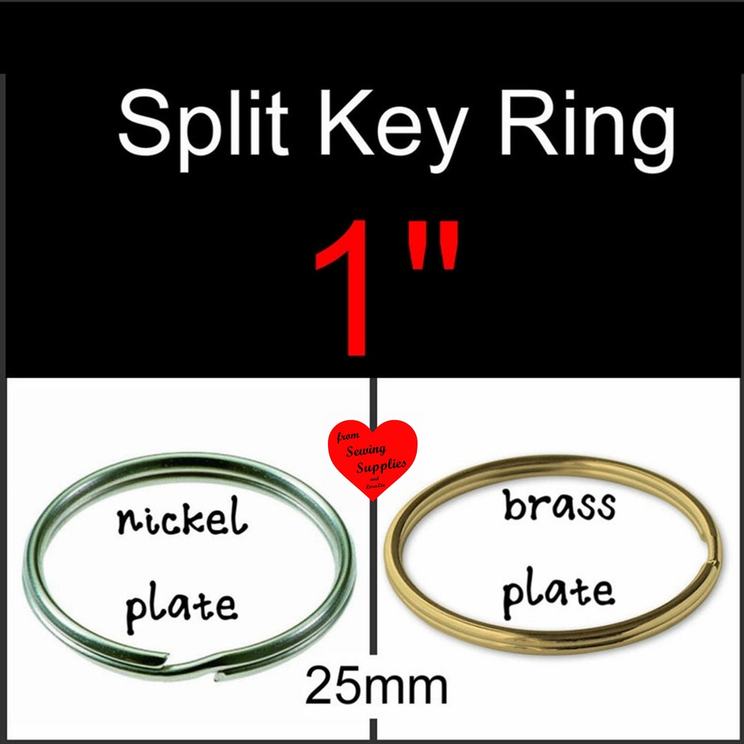 20 or 50 PIECES - 1" - Split Rings Key Rings, 1 Inch, NICKEL or BRASS ...