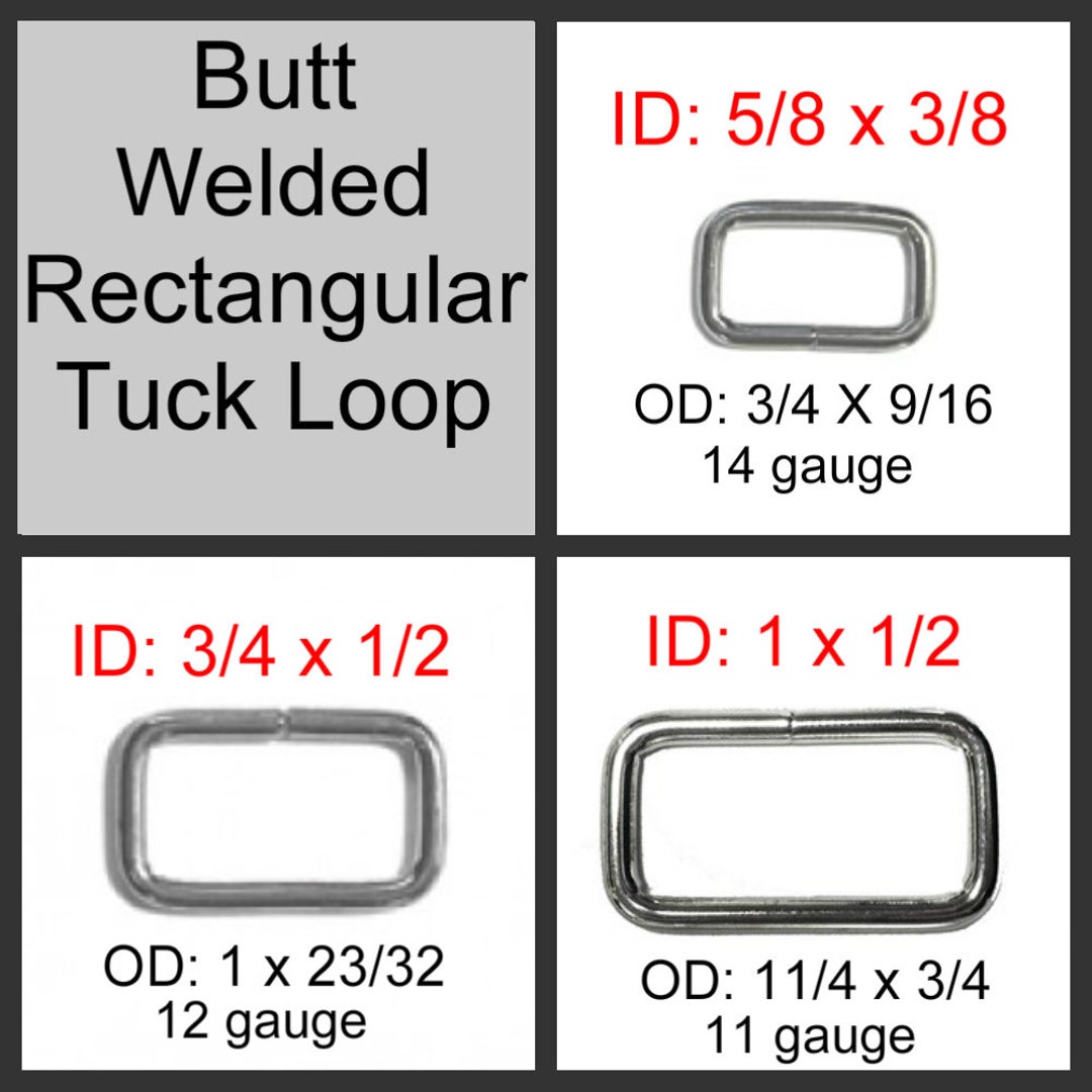 50 PIECES WELDED Rectangular Loop Rings NICKEL Plate Finish Your Choice ...