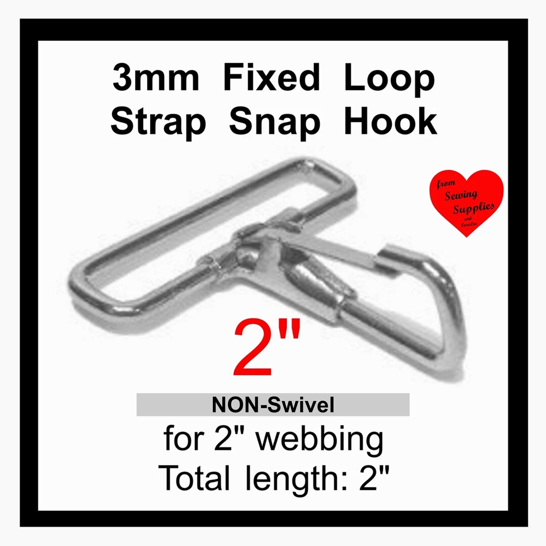 10 PIECES 2 Fixed Loop Strap Spring Snap HOOK Purse Clip, Nickel Plated ...