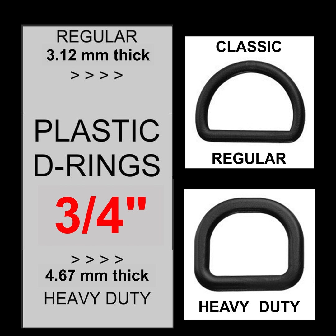 20, 40 or 50 PIECES 3/4 D-ring, Dee Ring, Polyacetal Plastic Regular or ...