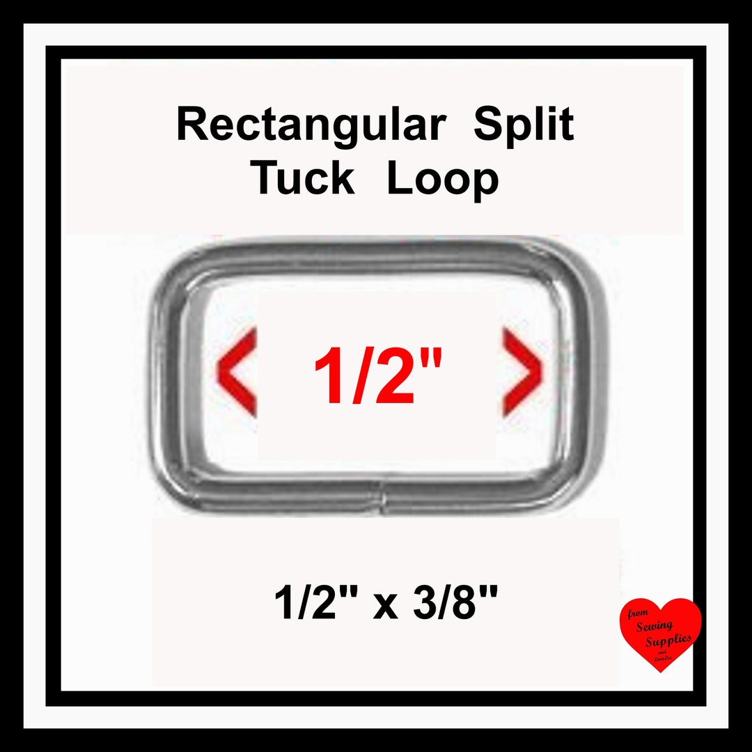 20, 50 or 100 PIECES - 1/2" - Split Rectangular Tuck Loop Rings, 1/2 ...