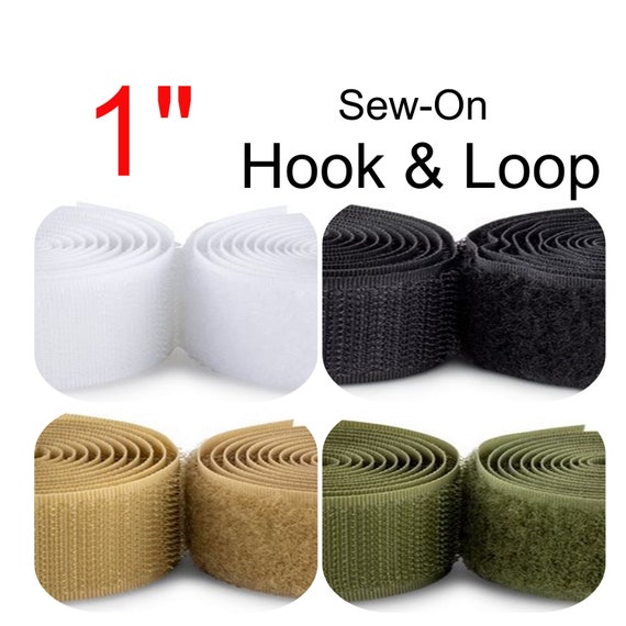 4 YARDS 1 Hook and Loop Sew On 1 inch WHITE | Etsy