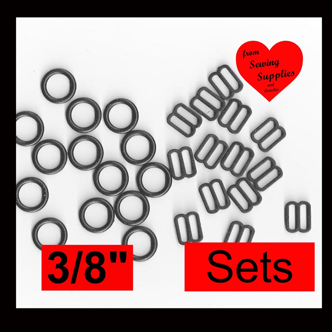 50, 100 or 200 SETS 3/8 BLACK Plastic Slide, Tri Bar Adjuster and O ...