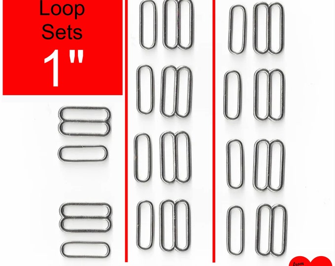 20 Sets - 1" - ZINC Slide and Split Oval Loops, Nickel Plate - Chose ...