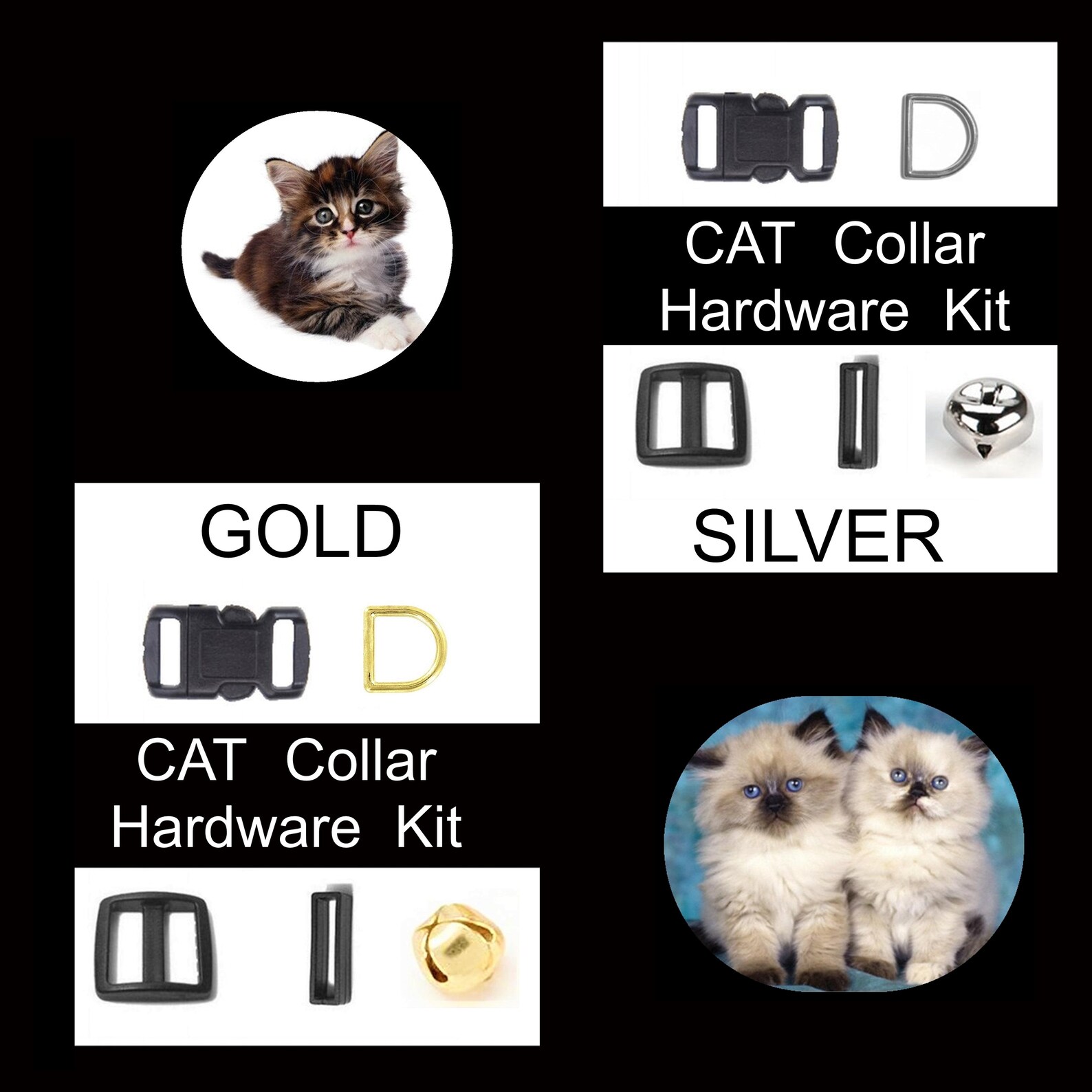 10 SETS 3/8 Cat Collar Kits 3/8 Inch 50 Pieces - Etsy