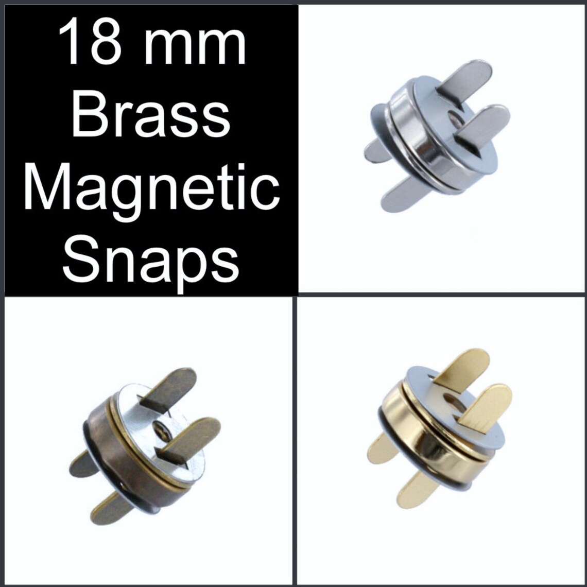 10 SETS MAGNETIC Brass SNAPS With Washers You Choose Size | Etsy
