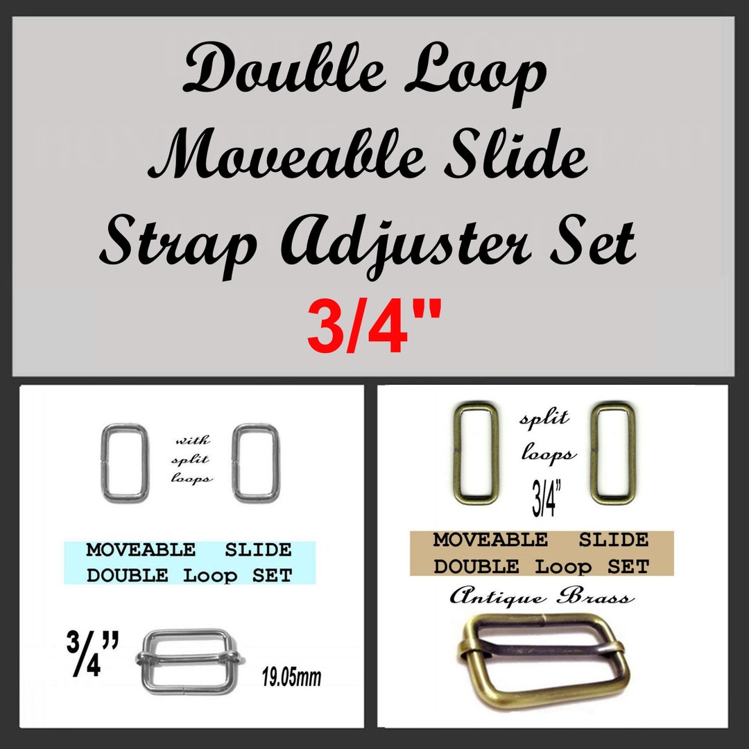 5 SETS 3/4 Slide and DOUBLE Loop SET, Moveable Tri Bar Nickel Plate or ...