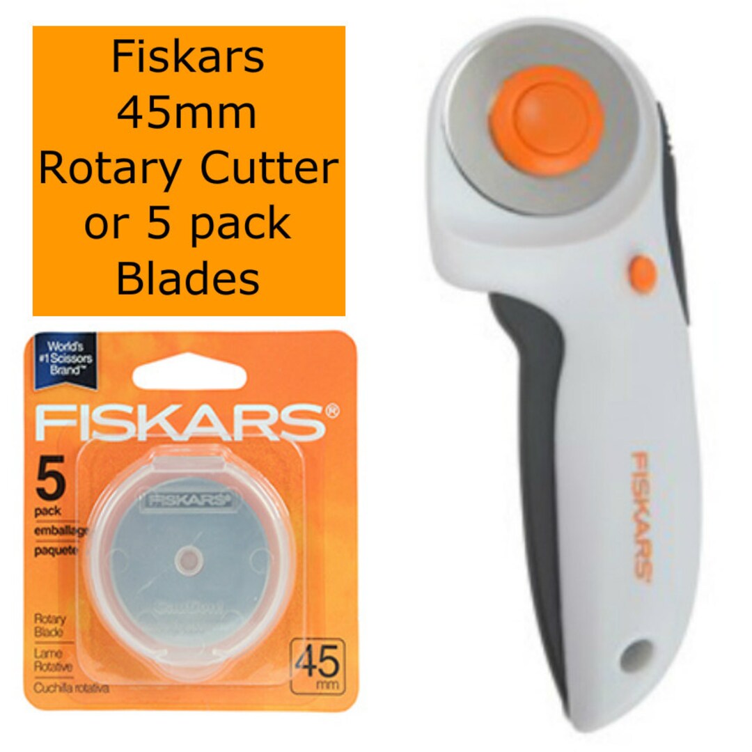 Fiskars Comfort Grip Ergo Rotary Cutter 45mm or 5 Pack of 45mm Rotary ...