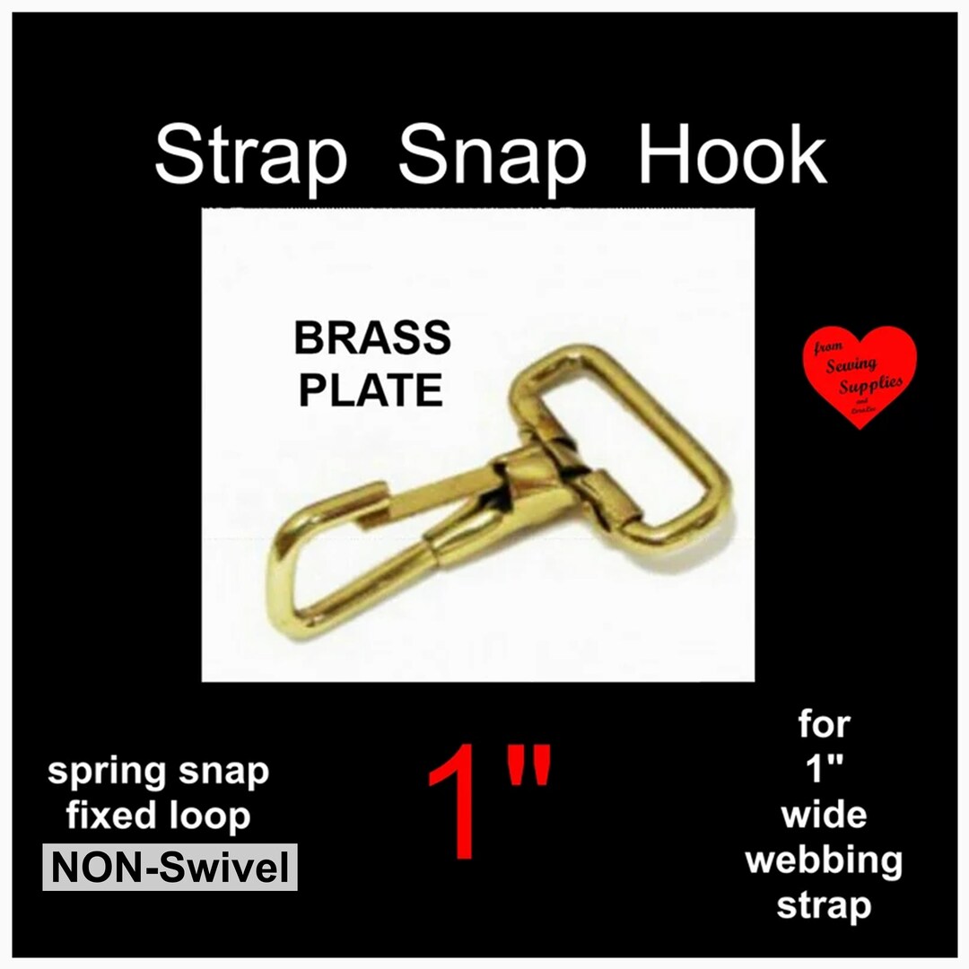 50 or 100 PIECES - 1" - Fixed Loop Strap Spring Snap HOOK - for 1 Inch ...