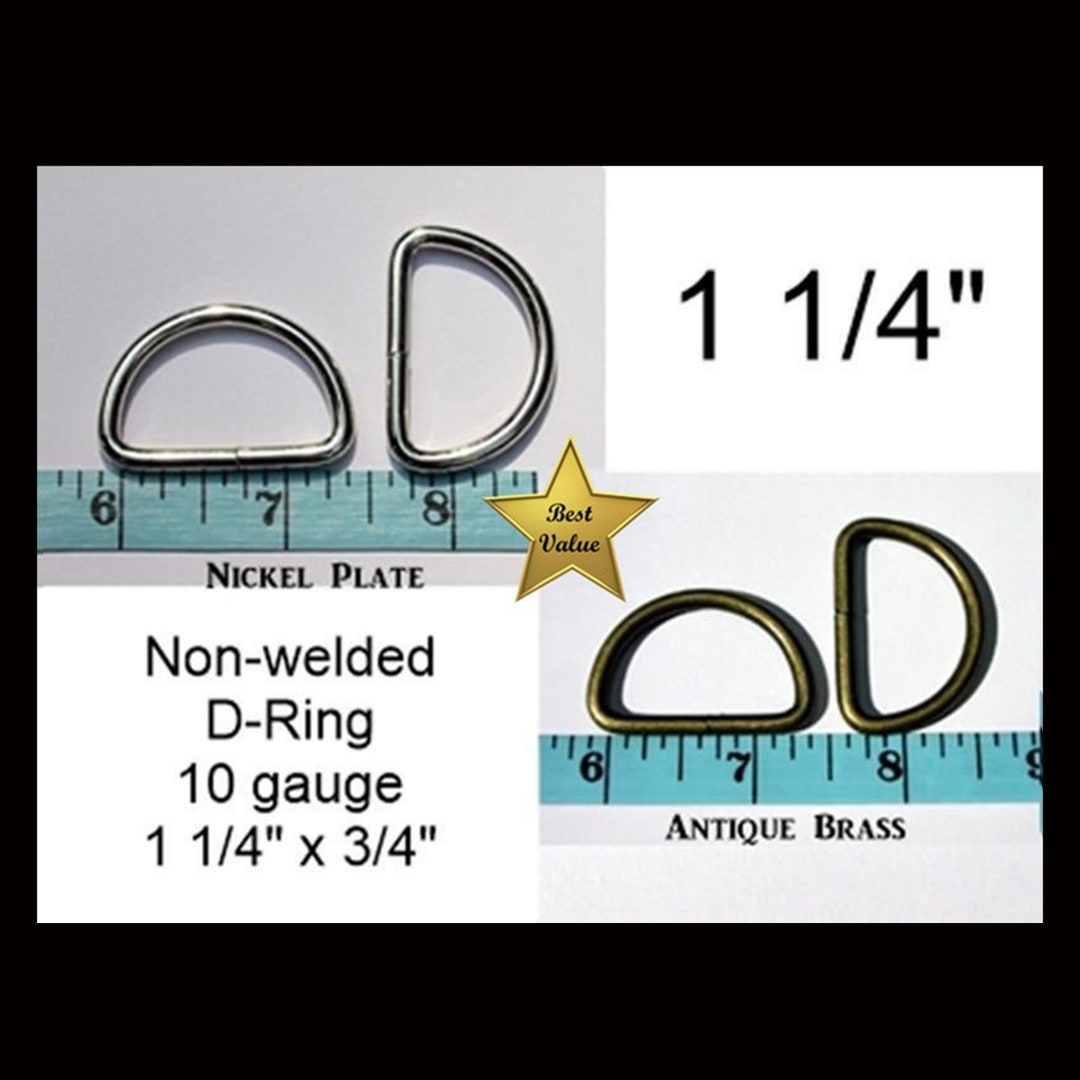 100 PIECES 1 1/4 Split D Rings, 1 1/4 X 3/4 Inch, 1.25, 32mm NON Welded ...